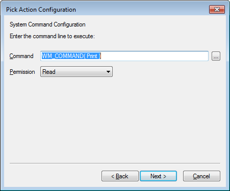 Mimics Guide - Creating a System Command Pick Action (Associating Mimic Objects with Pick Actions)